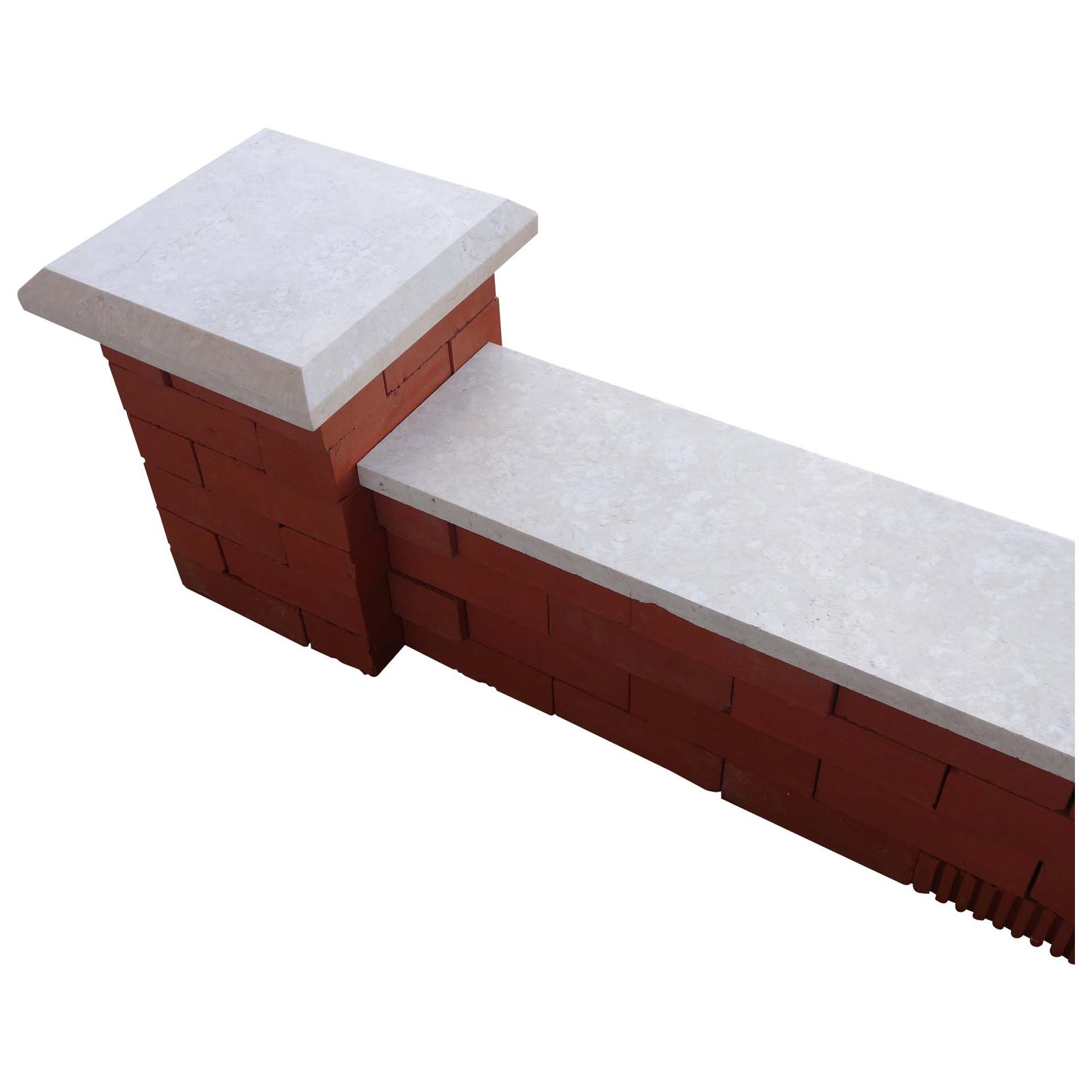 Chamfer white Pier Caps | White stone - Coping Stones Sale Now On